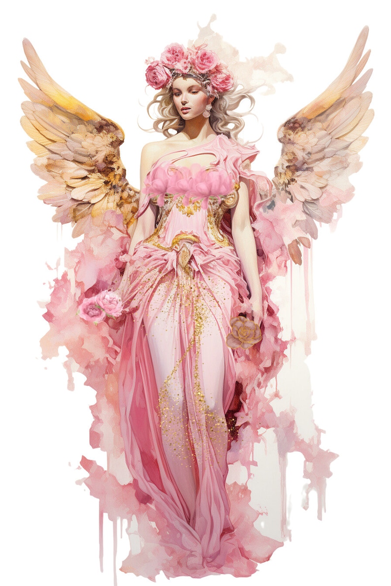 Watercolor Flower Angels, Angel Clipart, Angel Clip Art, Angel PNG ...