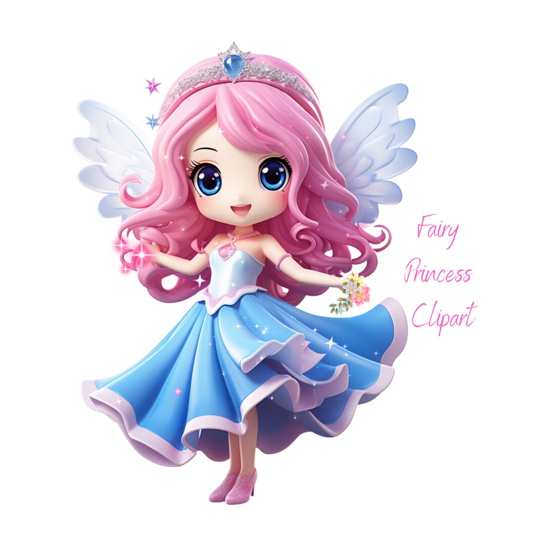 Fairy Princess Clipart, Fairy PNG Instant Download, Cute Fairy Princess ...