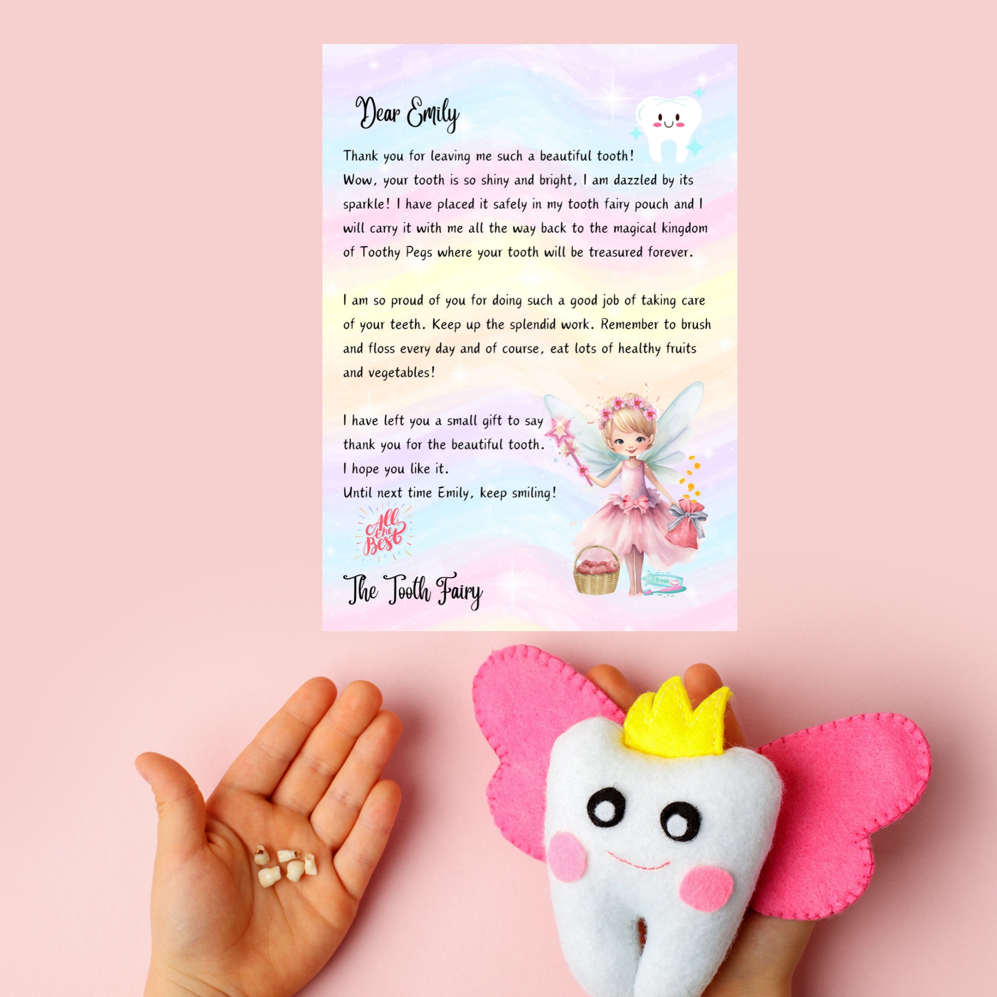 Tooth Fairy Letter PERSONALIZED, Printable Digital Download, Tooth ...