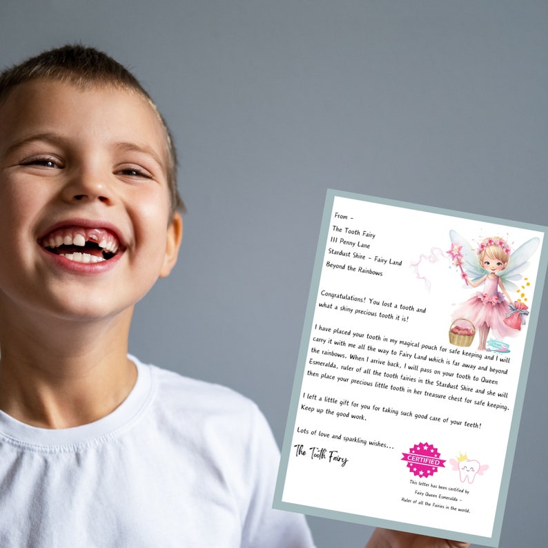 Tooth Fairy Letter, Printable Digital Download, Tooth Fairy Gift, Tooth ...