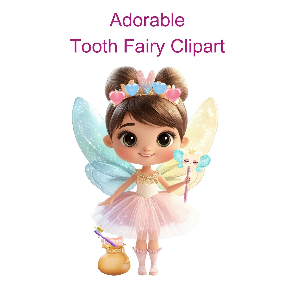 Cute Tooth Fairie, Watercolor Clipart, PNG Fairy Clipart, Tooth Fairy ...