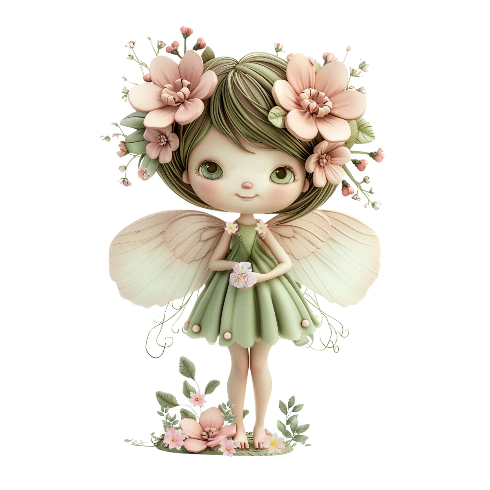 Cute Fairy Clipart, Cute Fairy PNG, Digital Download, Garden Fairy ...