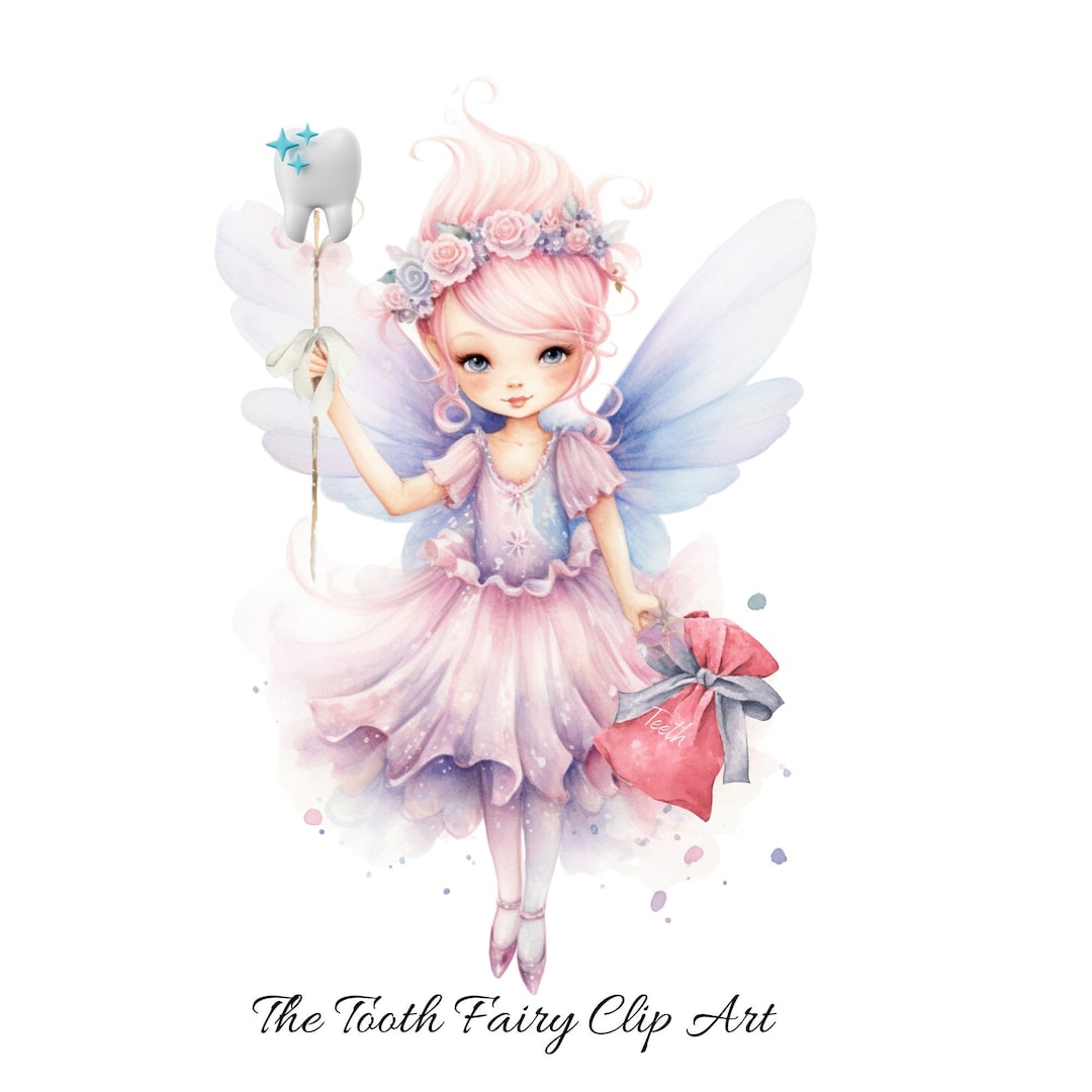 Cute Tooth Fairy, Watercolor Clipart, PNG Fairy Clipart, Fairy Tale ...