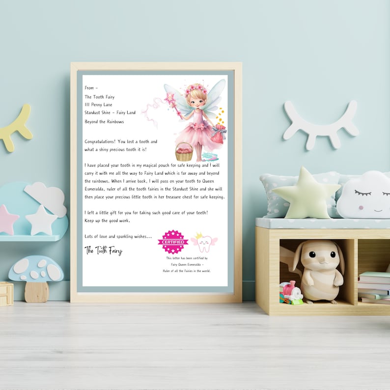 Tooth Fairy Letter, Printable Digital Download, Tooth Fairy Gift, Tooth ...