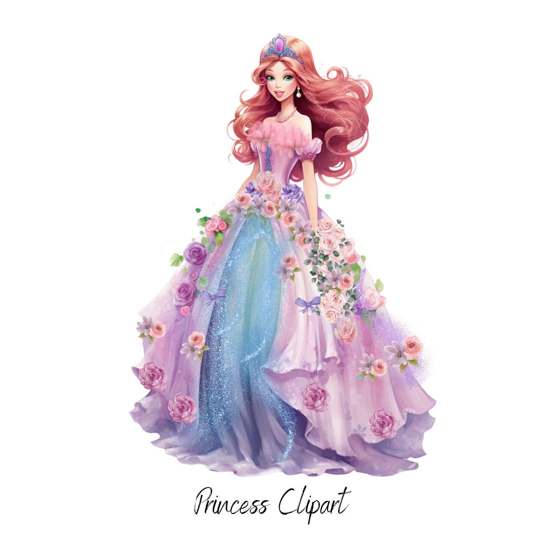 Princess Clipart, Watercolor Princess, Princess PNG, Enchanting ...