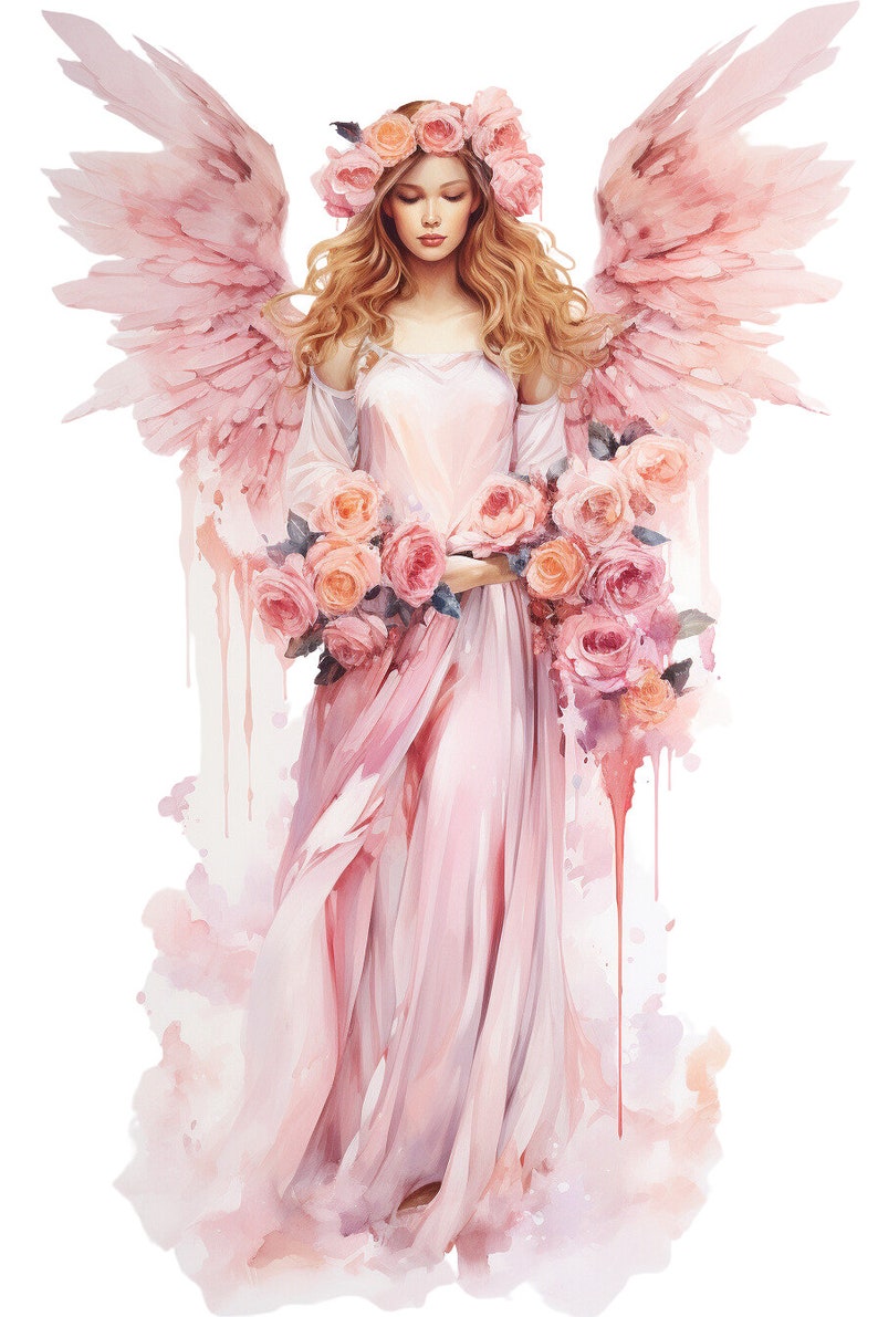 Watercolor Flower Angels, Angel Clipart, Angel Clip Art, Angel PNG ...