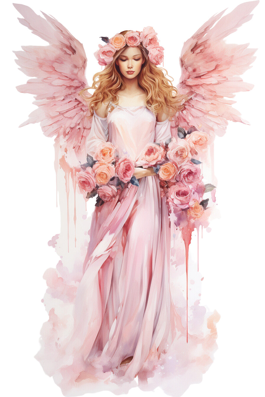 Watercolor Flower Angels, Angel Clipart, Angel Clip Art, Angel PNG ...