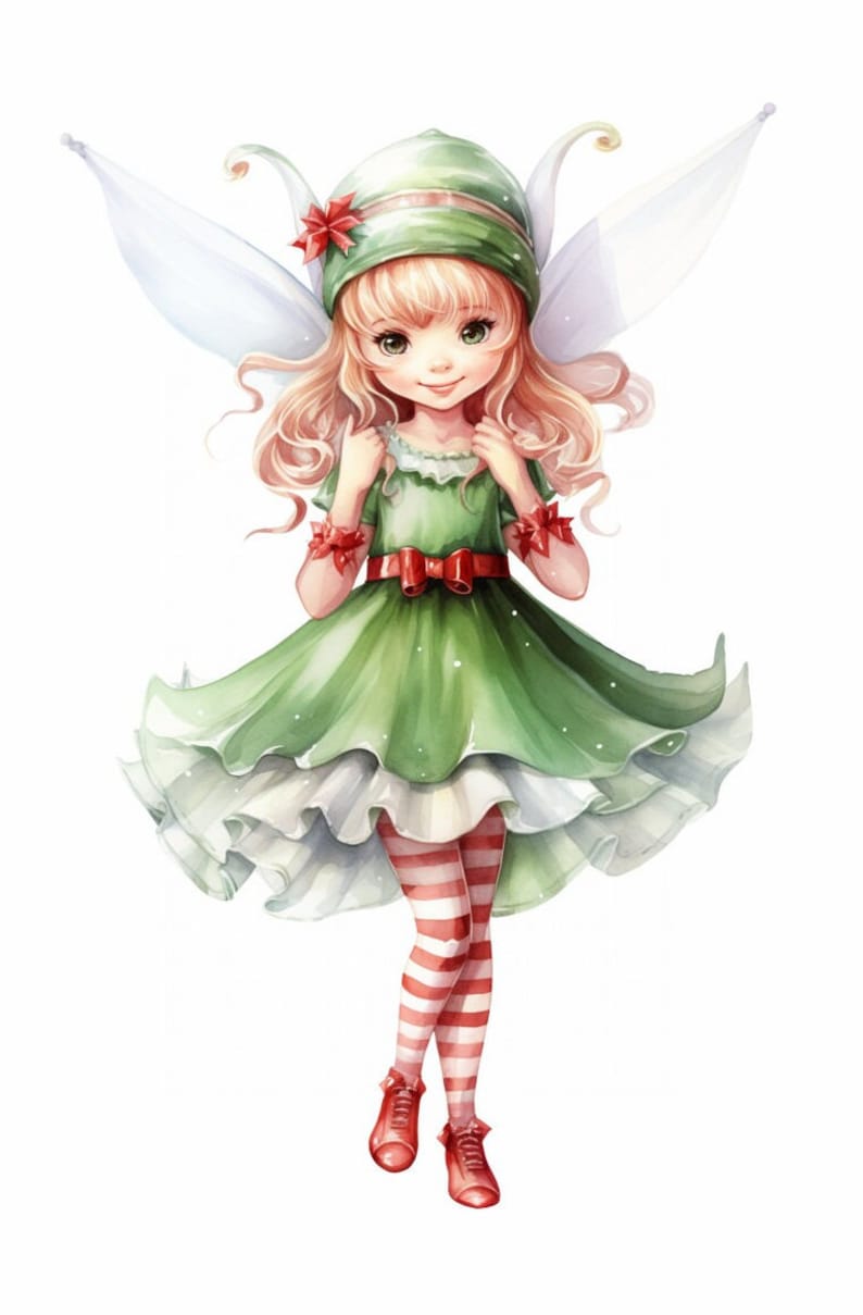 Christmas Fairy PNG Bundle, 3 Beautiful Holiday Fairies, Transparent ...