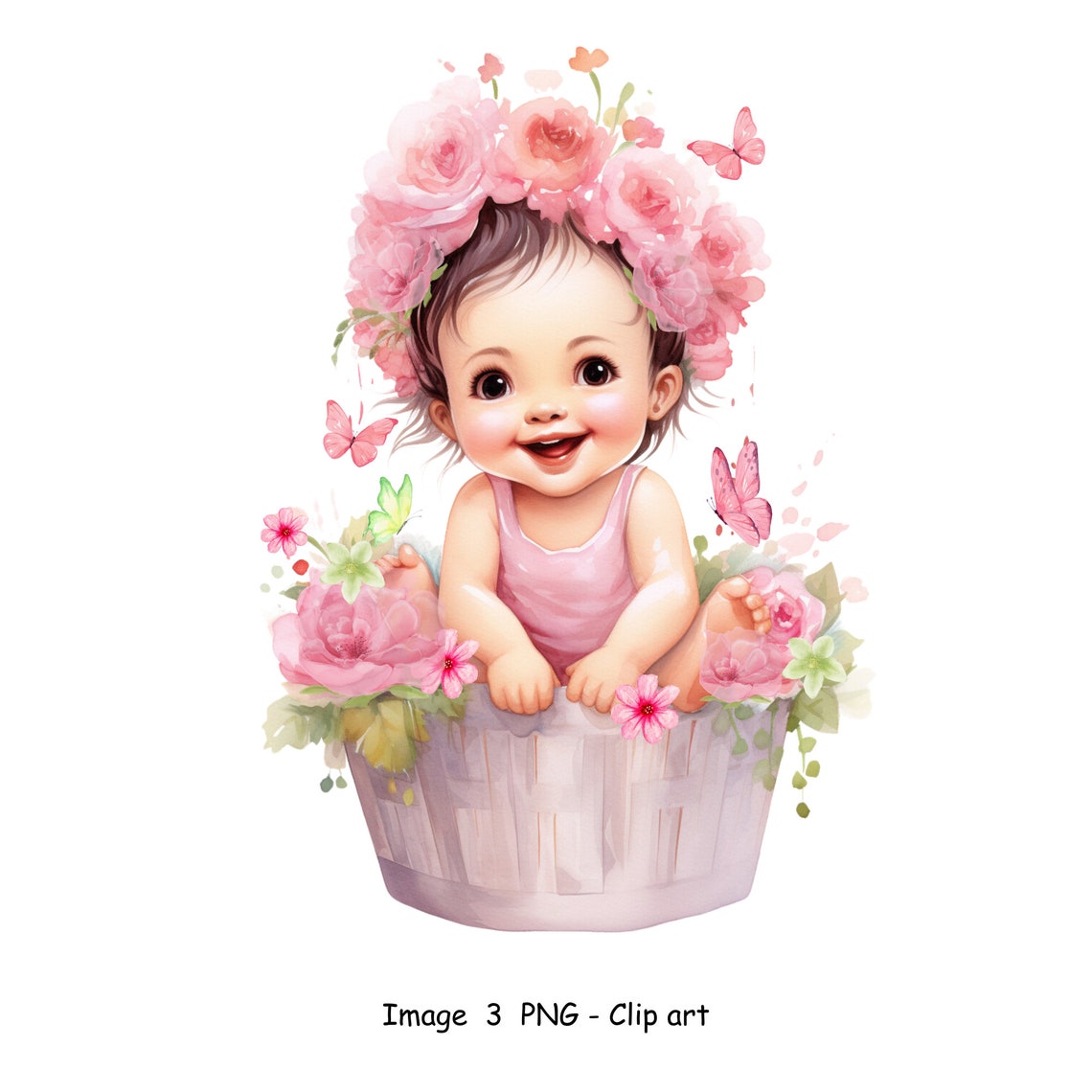 Baby Girl Clipart, Baby Shower Clipart, Bundle of 4, Girl Baby Shower ...