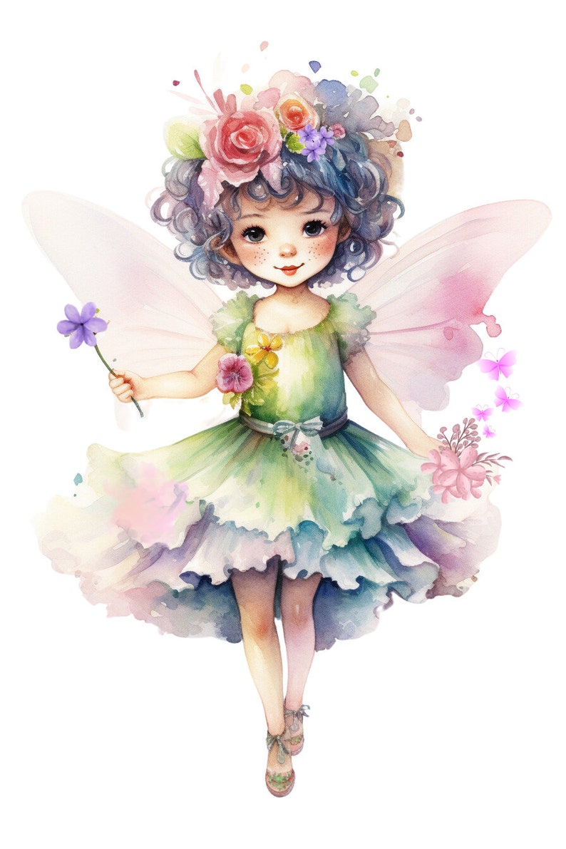Cute Fairy Clipart, Bundle of 5, Cute Flower Fairy Clipart, Magical ...