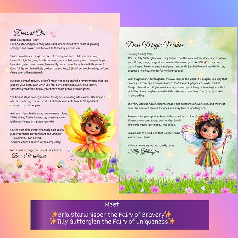 12 Magical Fairy Letter Bundle, Kids Encouragement Notes, 12 Fairy ...