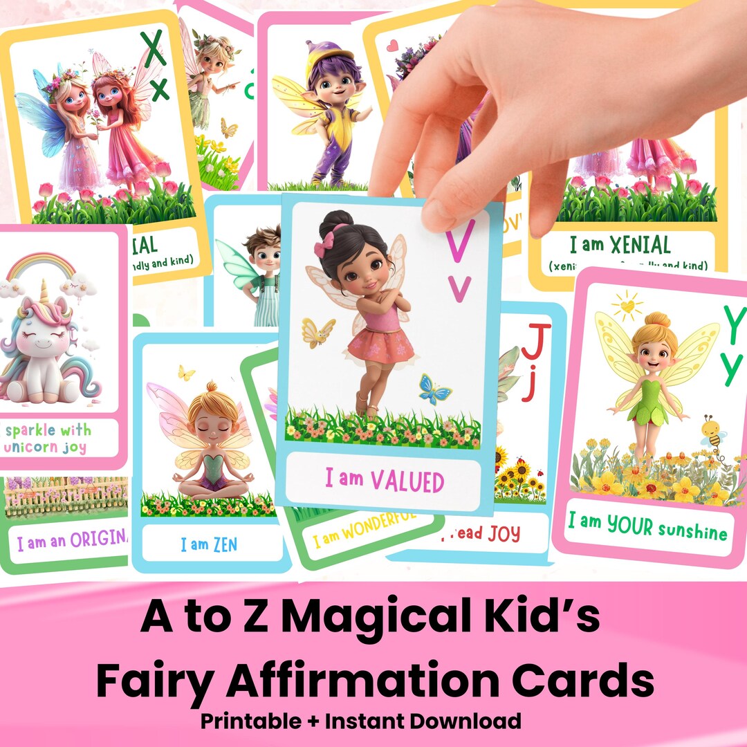Alphabet Affirmation Cards Printables, Magical Fairy Encouragement ...