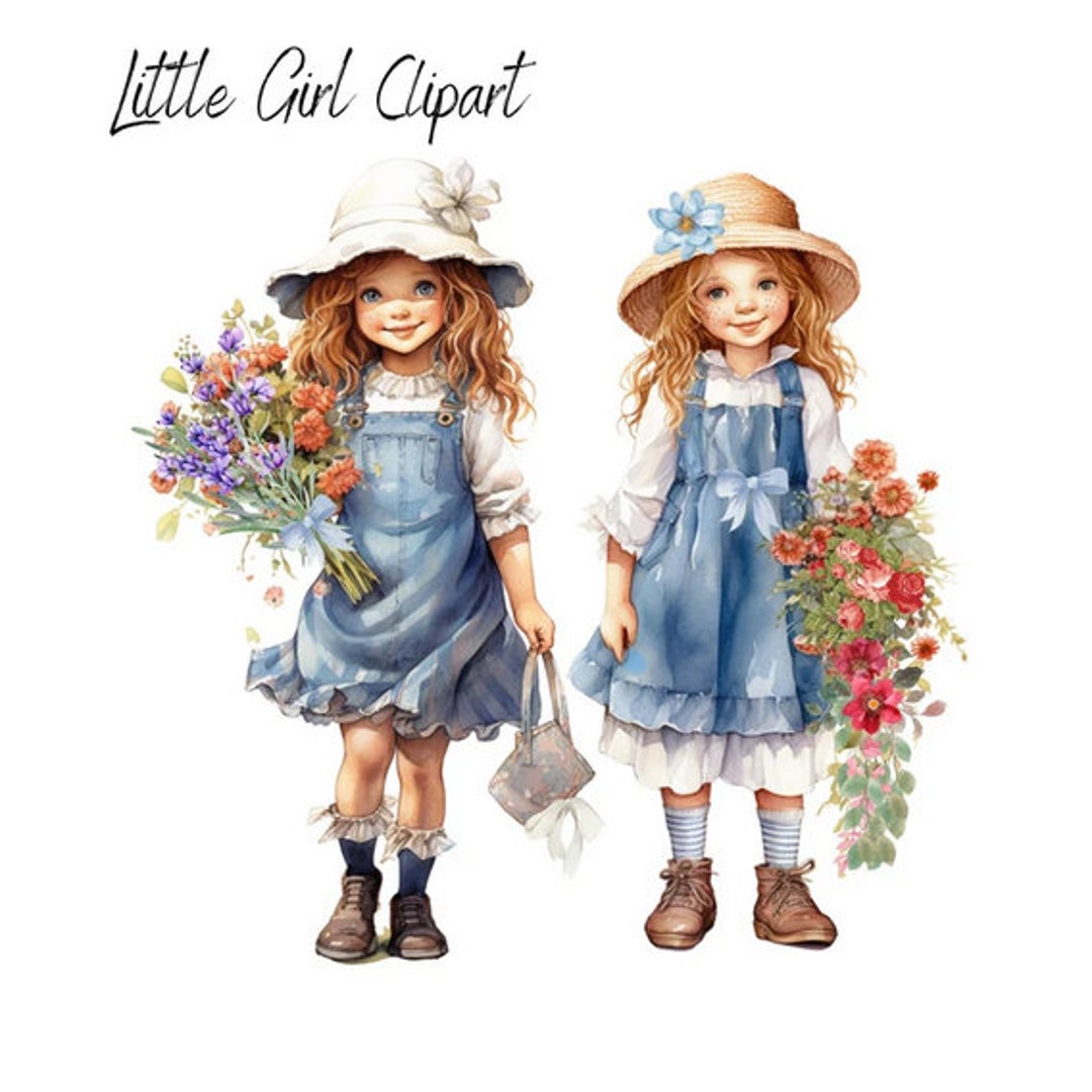 Little Girl Clip Art, Girl Clip Art, Cute Kids Clipart, Cute Girl ...