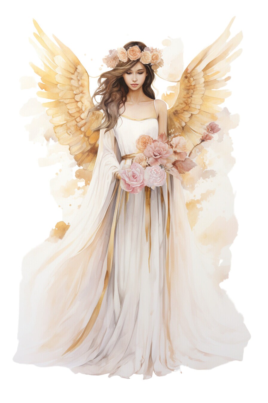 Watercolor Flower Angels, Angel Clipart, Angel Clip Art, Angel PNG ...