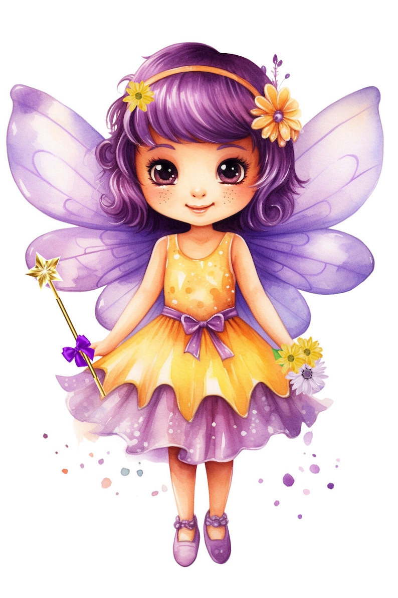 Cute Fairy Clipart, Fairy Clip Art, Fairies Clipart, Watercolor Clipart ...