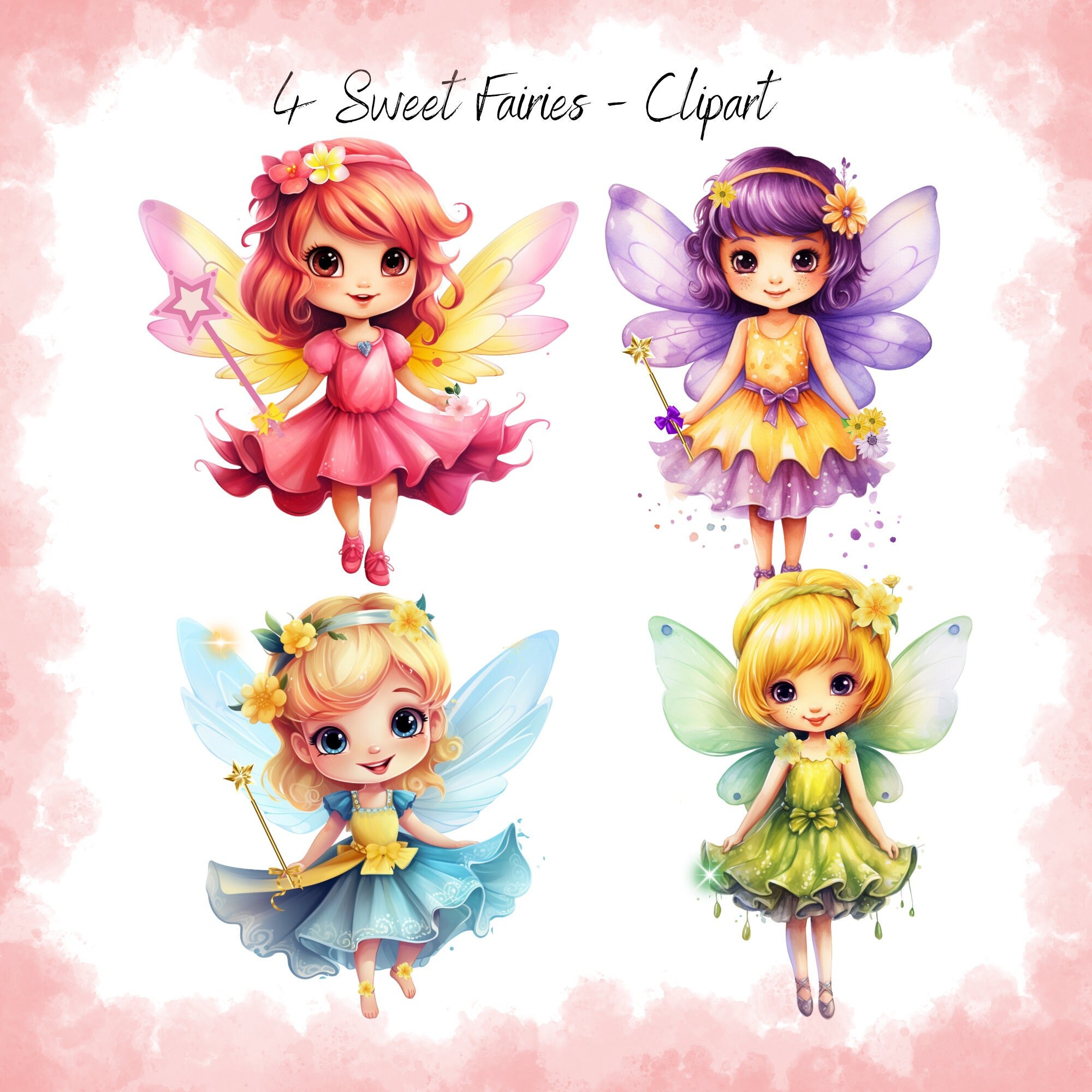 Cute Fairy Clipart, Fairy Clip Art, Fairies Clipart, Watercolor Clipart ...