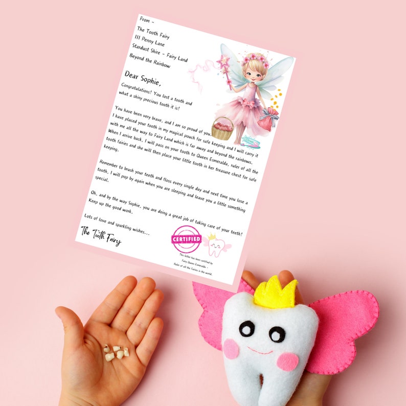 Tooth Fairy Letter PERSONALIZED, Printable Digital Download, Tooth ...