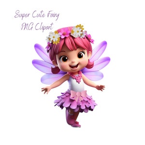 Cute Fairy Clipart, Pretty Fairy PNG, Digital Download, Rainbow Fairy ...