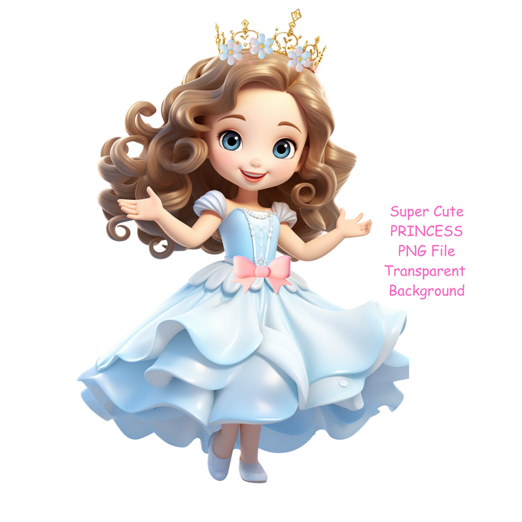 Cute Princess Girl PNG, Princess PNG, Princess, Watercolor Princess ...
