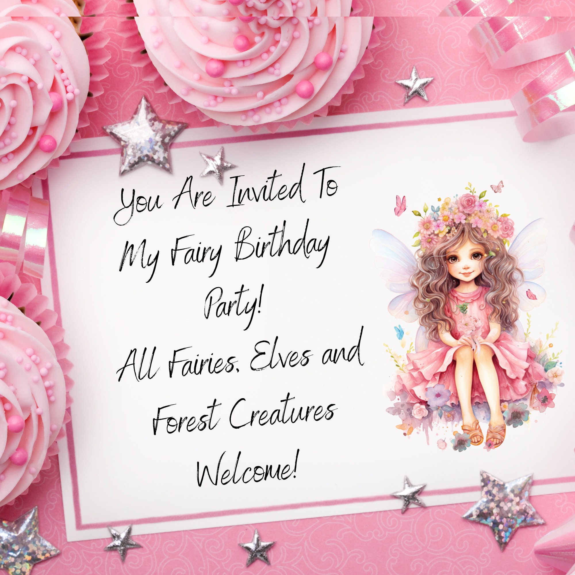 Cute Forest Fairy Clipart, Flower Fairy Clip Art, Fairies, Watercolor ...