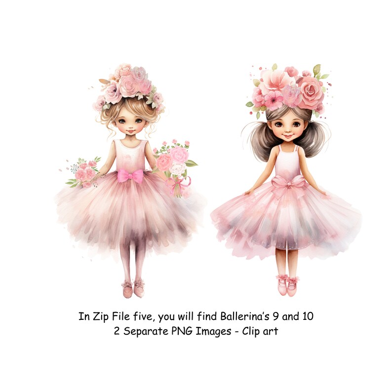 Cute Ballerina Clipart, Ballet Watercolor Clipart, Tutu Pink Girls, PNG ...