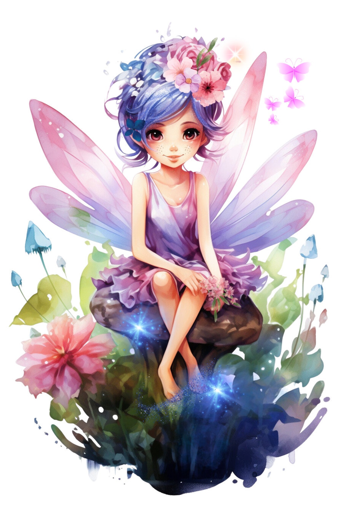 Cute Forest Fairy Clipart Flower Fairy Clip Art Fairies - Etsy