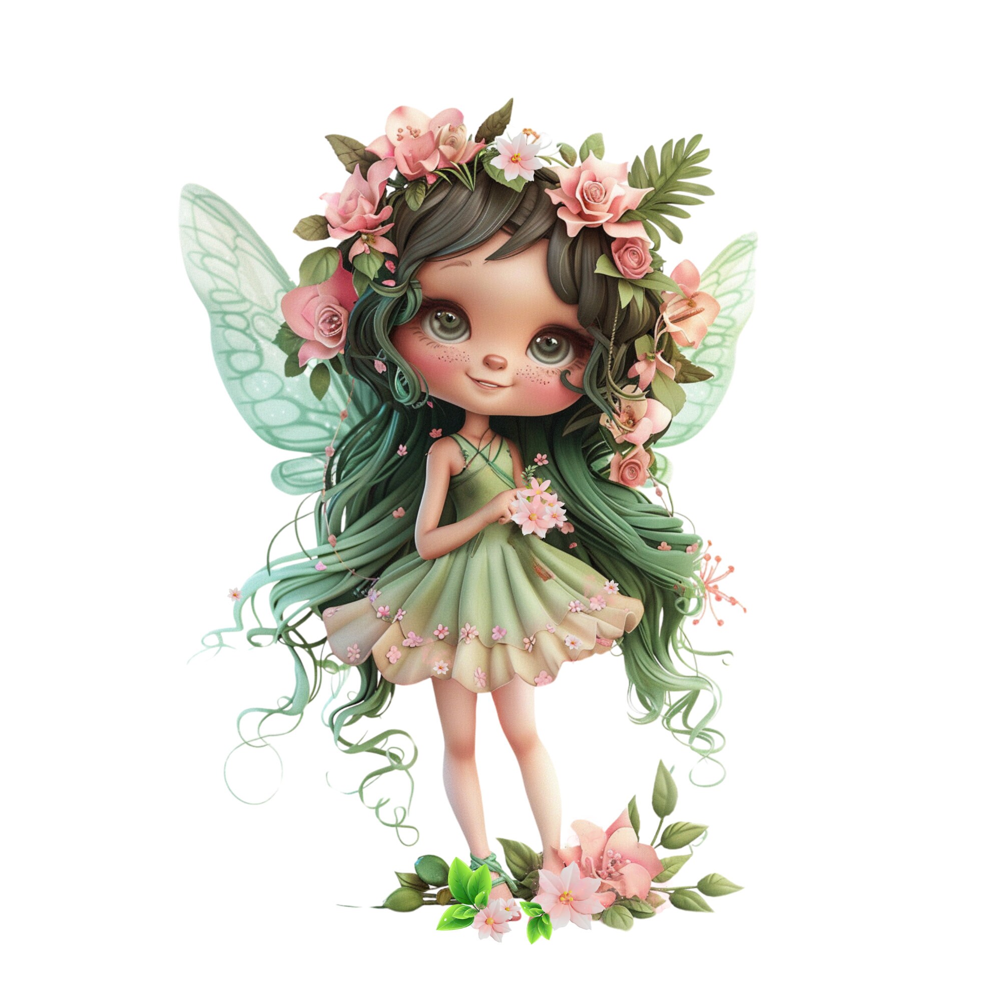 Cute Fairy Clipart, Cute Fairy PNG, Digital Download, Garden Fairy ...
