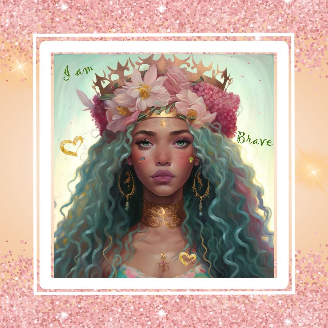 I AM Brave Teen Girl Wall Art Inspirational Wall Art Girls Bedroom Art ...