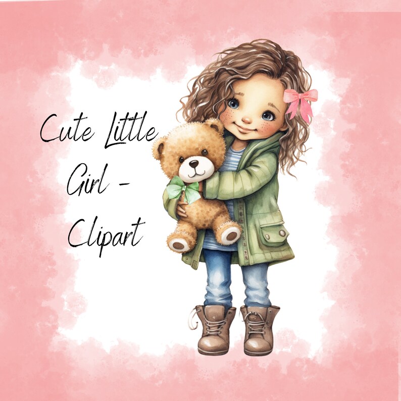 Watercolor Clipart, Little Girl Clip Art, Girl Clip Art, Girls Clip Art ...