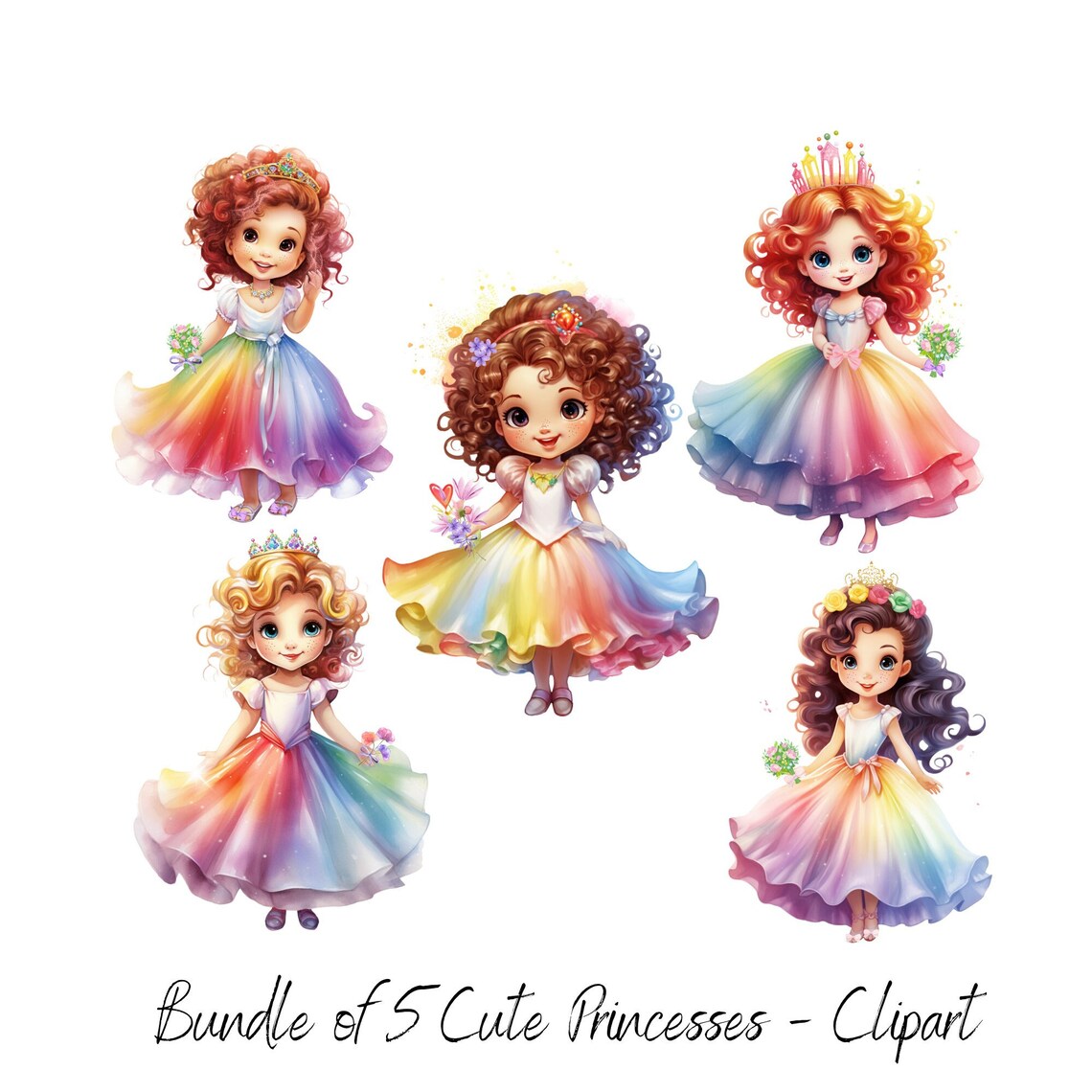 Princess Clipart Princess Png Princess Clip Art Watercolor - Etsy