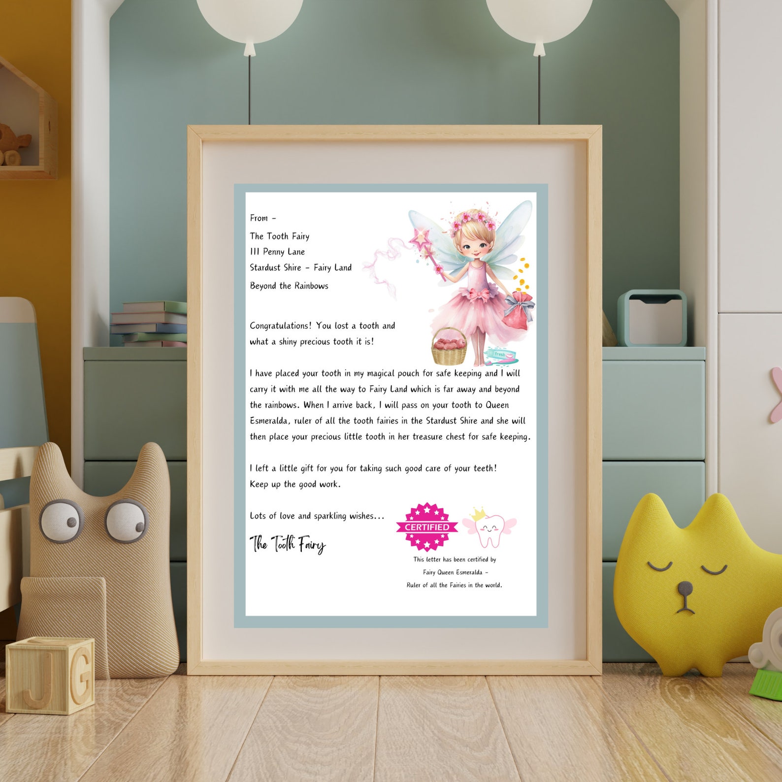 Tooth Fairy Letter, Printable Digital Download, Tooth Fairy Gift, Tooth ...