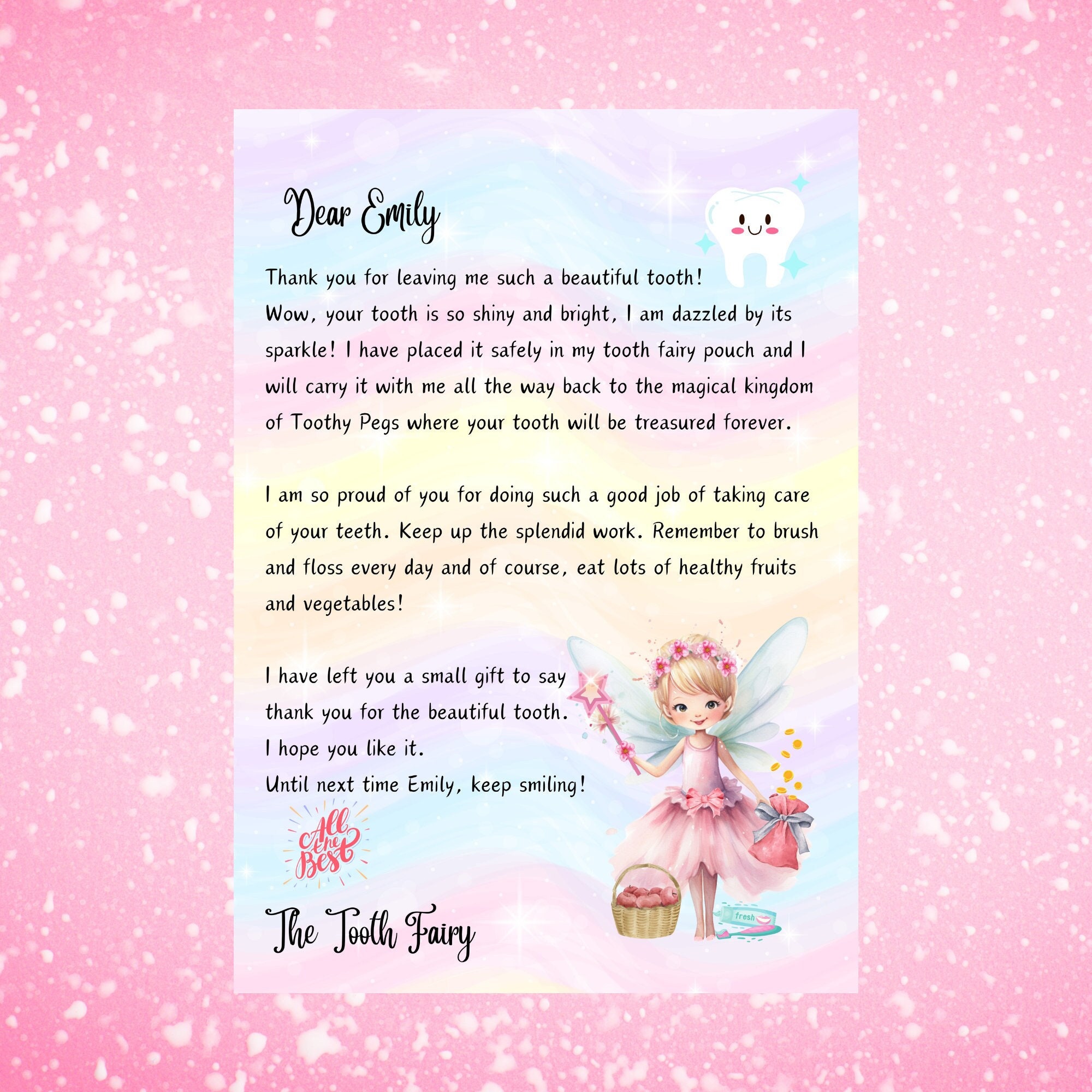 Short Letters From Tooth Fairy Tooth Fairy Notes Rooftop Post