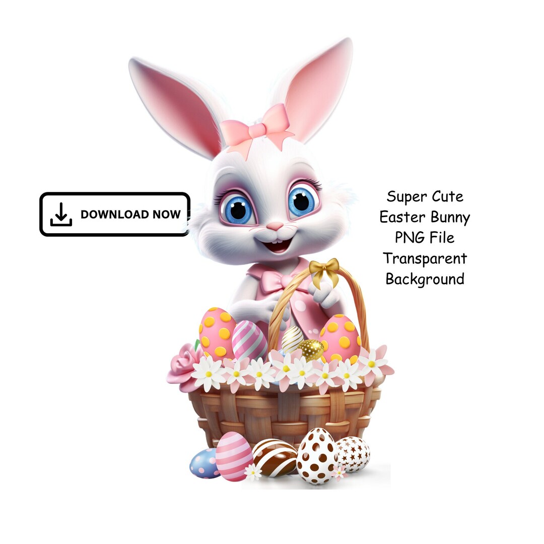 Easter Bunny Clipart, Instant Download PNG File, Easter, Spring Clipart ...