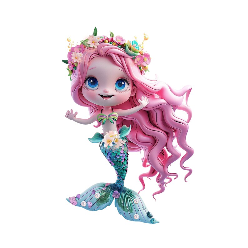 Cute Kids Clipart, Mermaid Clipart, Mermaid Digital Download, Mermaid ...