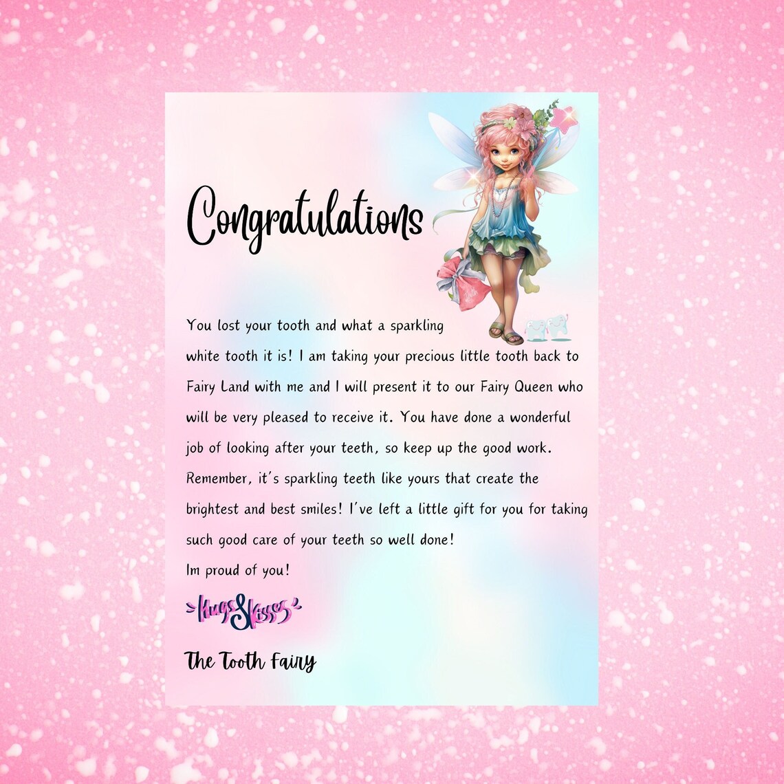 Tooth Fairy Letter, Printable Digital Download, Tooth Fairy Gift, Tooth ...