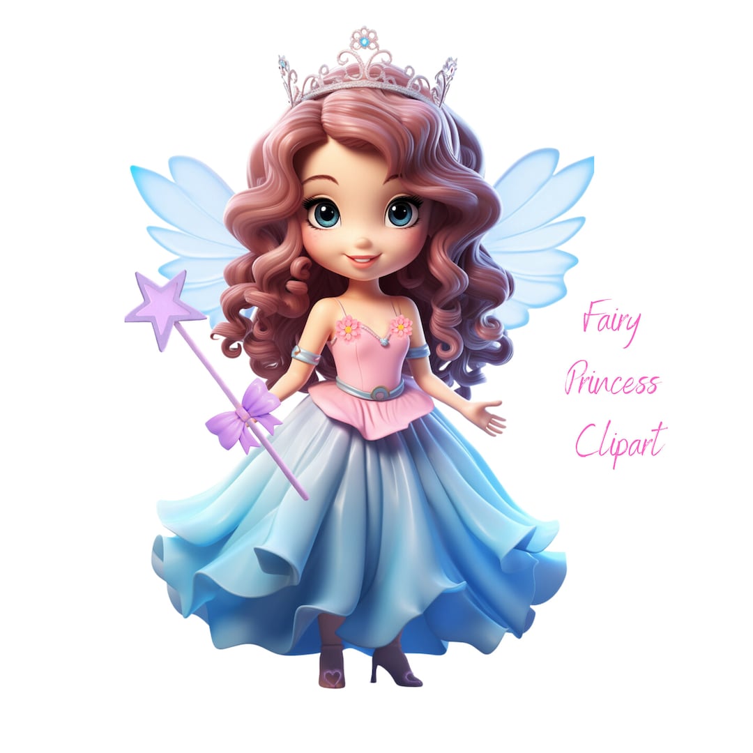 Fairy Princess Clipart, Fairy PNG Instant Download, Cute Fairy Princess ...