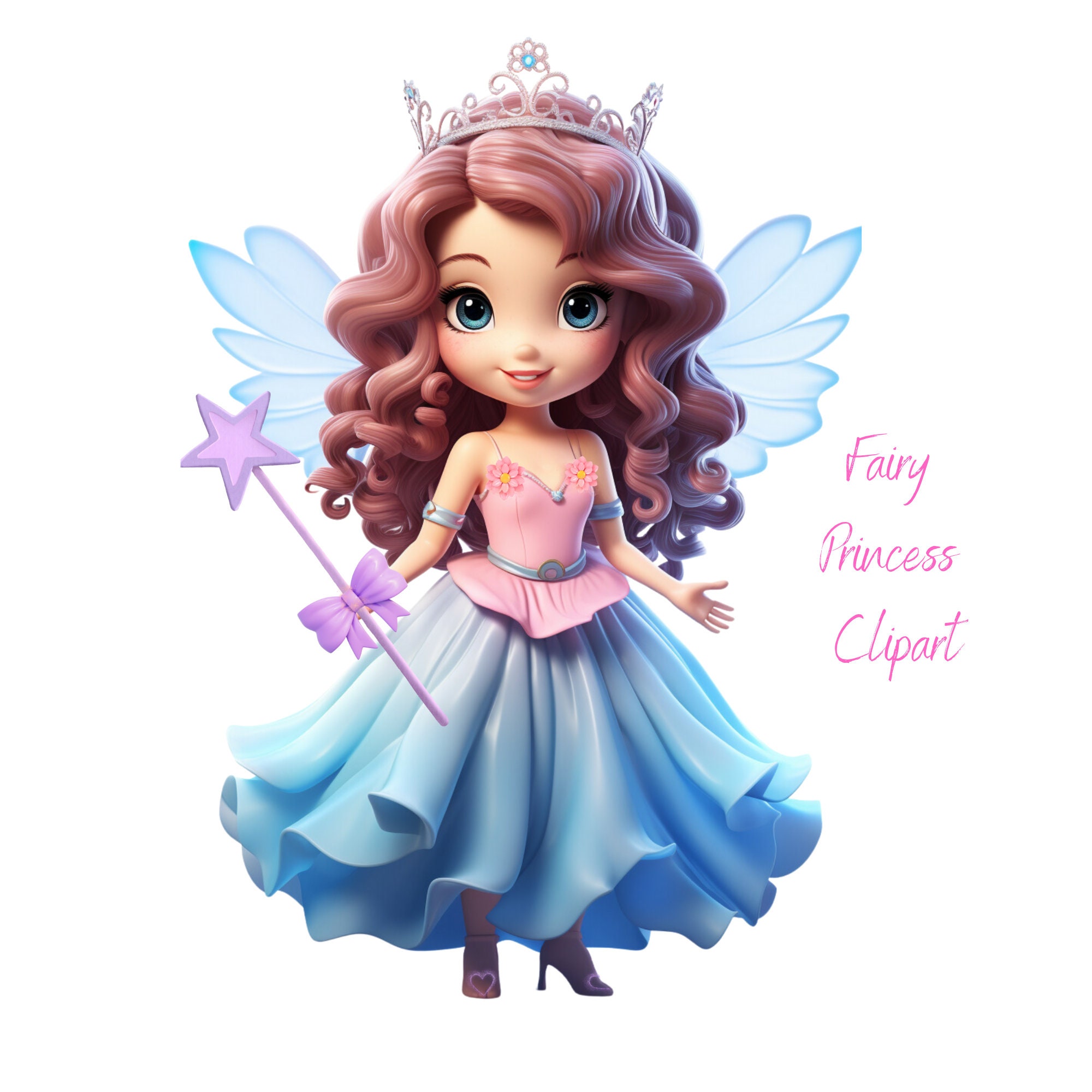 Fairy Princess Clipart, Fairy PNG Instant Download, Cute Fairy Princess ...