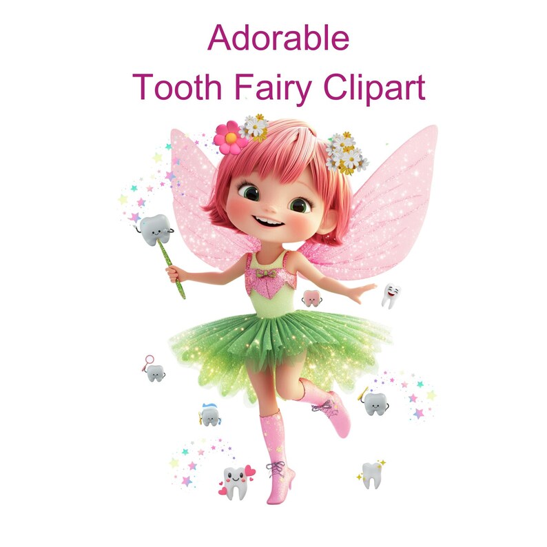 Cute Tooth Fairy, Watercolor Clipart, PNG Fairy Clipart, Fairy Tale ...