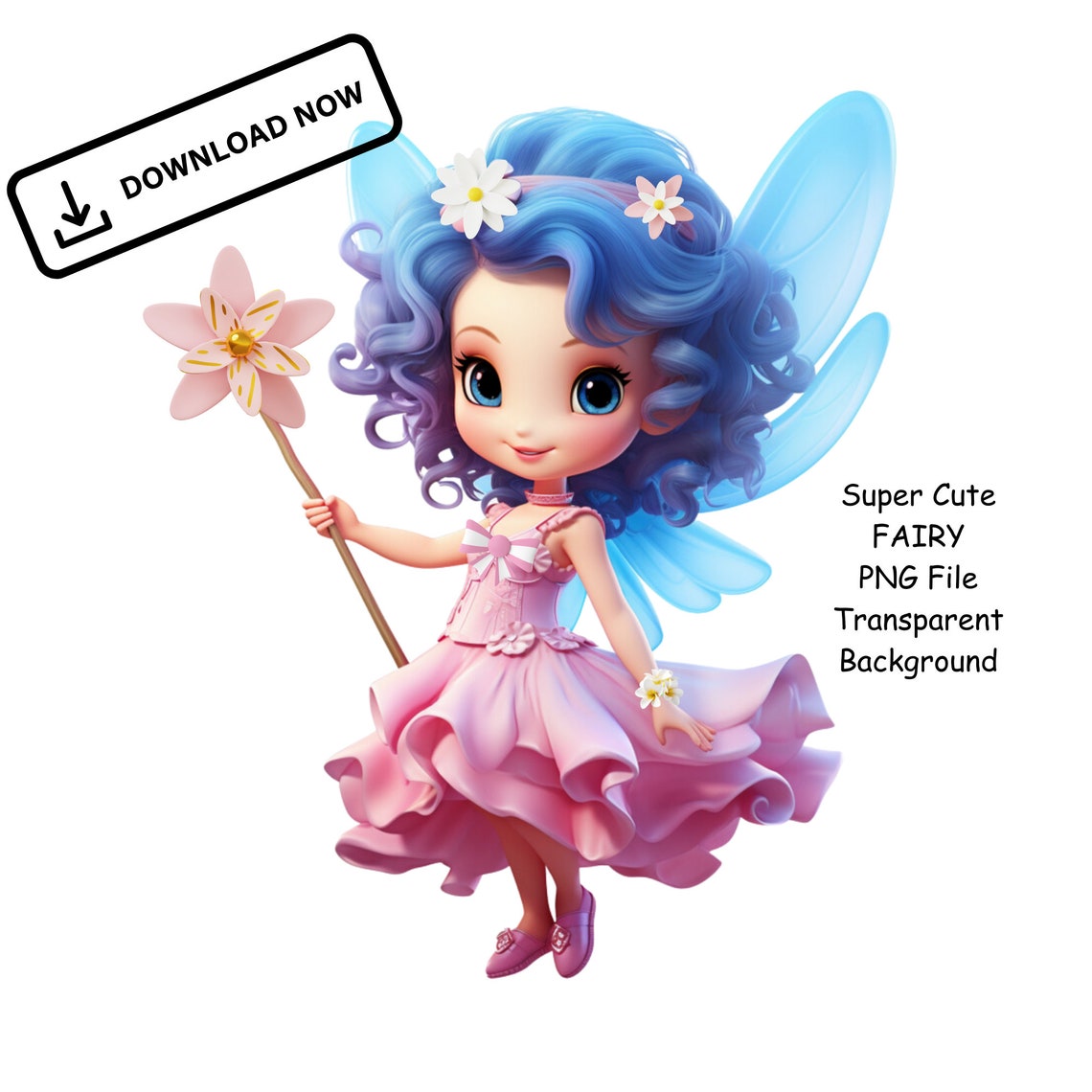 Cute Fairy PNG, Pink Fairy Clipart, Garden Fairy Instant Download, Cute ...