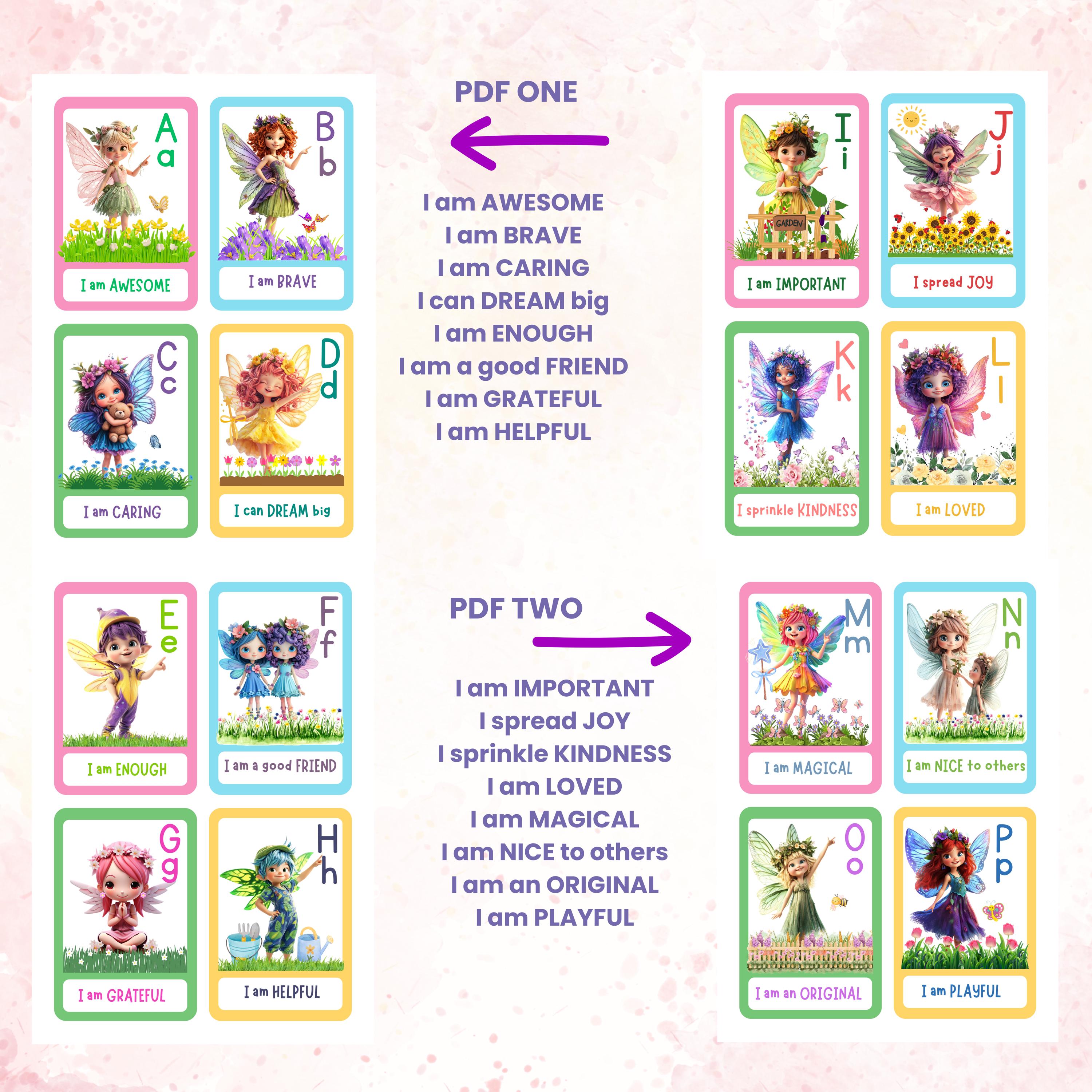 Alphabet Affirmation Cards Printables, Magical Fairy Encouragement ...