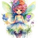 Cute Forest Fairy Clipart, Flower Fairy Clip Art, Fairies, Watercolor ...