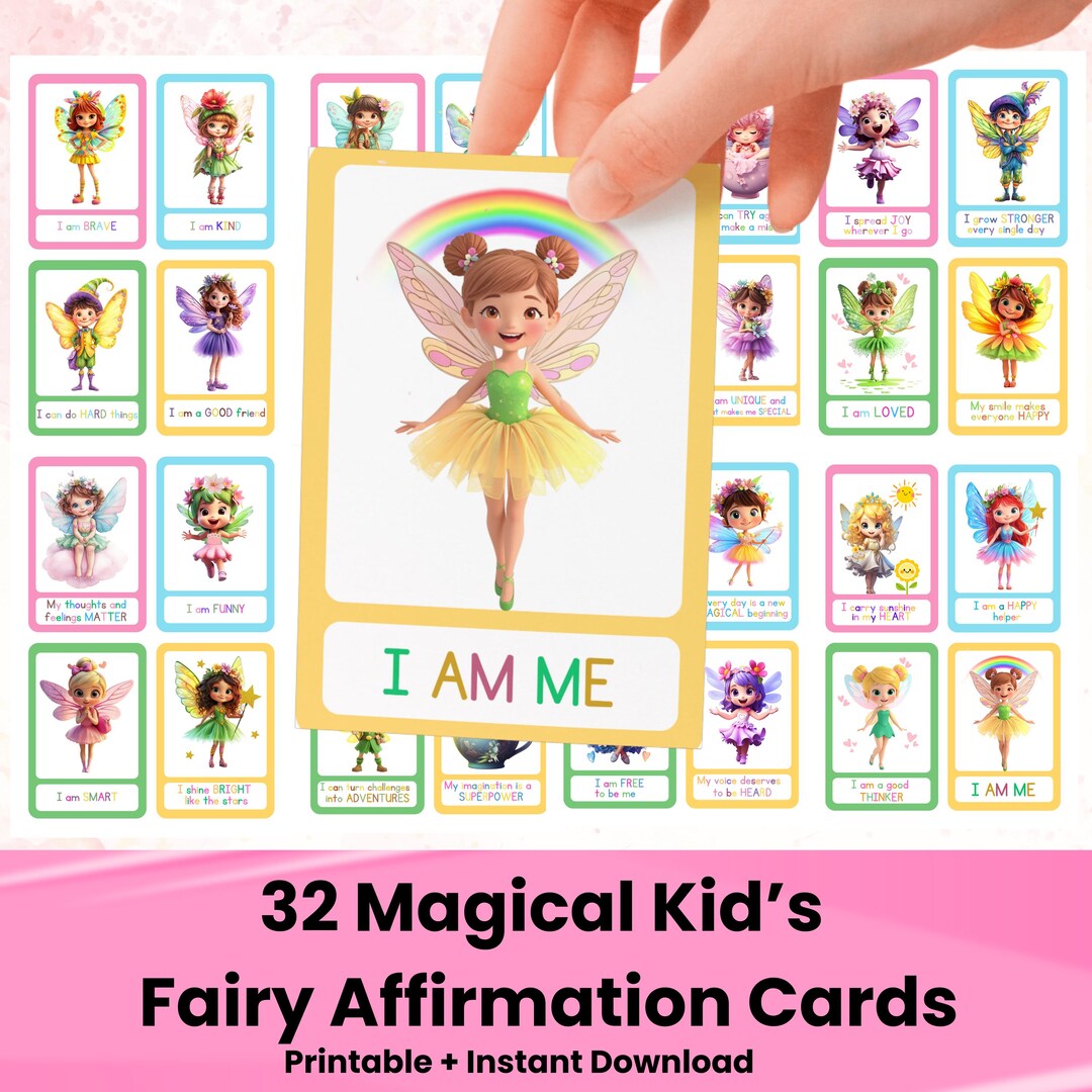 Printable Children's Positive Affirmation Cards | Set of 32 Kids ...