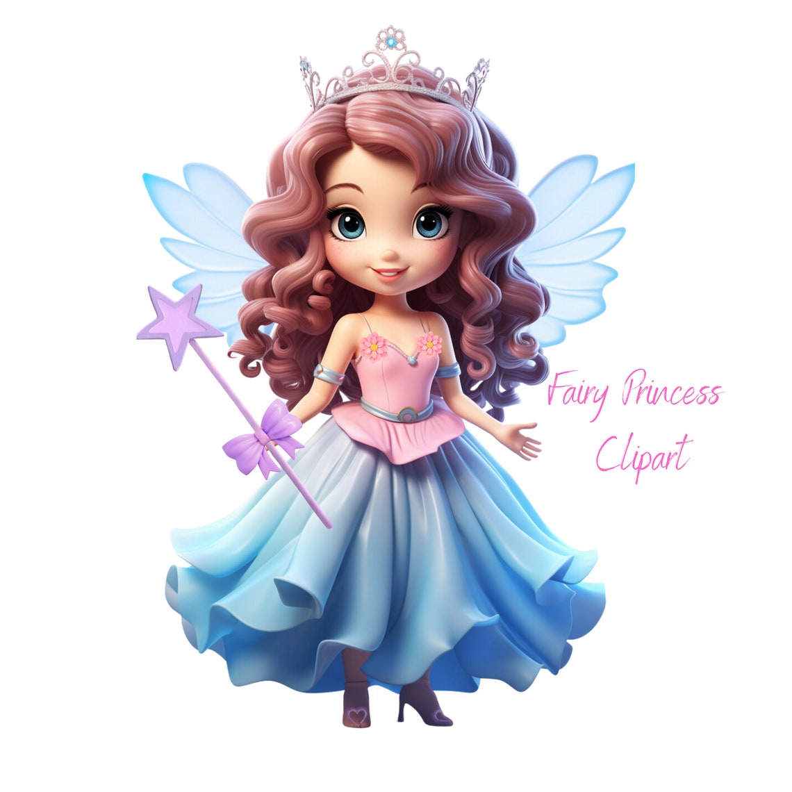 Fairy Princess Clipart, Fairy PNG Instant Download, Cute Fairy Princess ...