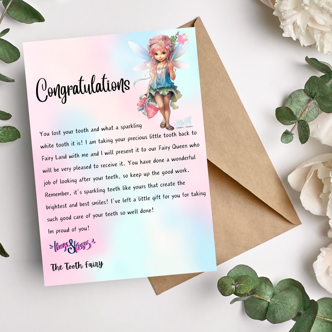 Tooth Fairy Letter, Printable Digital Download, Tooth Fairy Gift, Tooth ...