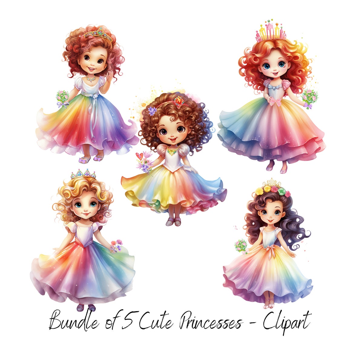 Princess Clipart Princess Png Princess Clip Art Watercolor - Etsy