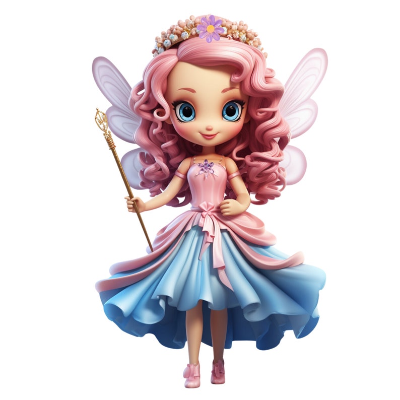 Cute Fairy Clipart, Fairy Princess PNG Instant Download, Cute Fairy ...