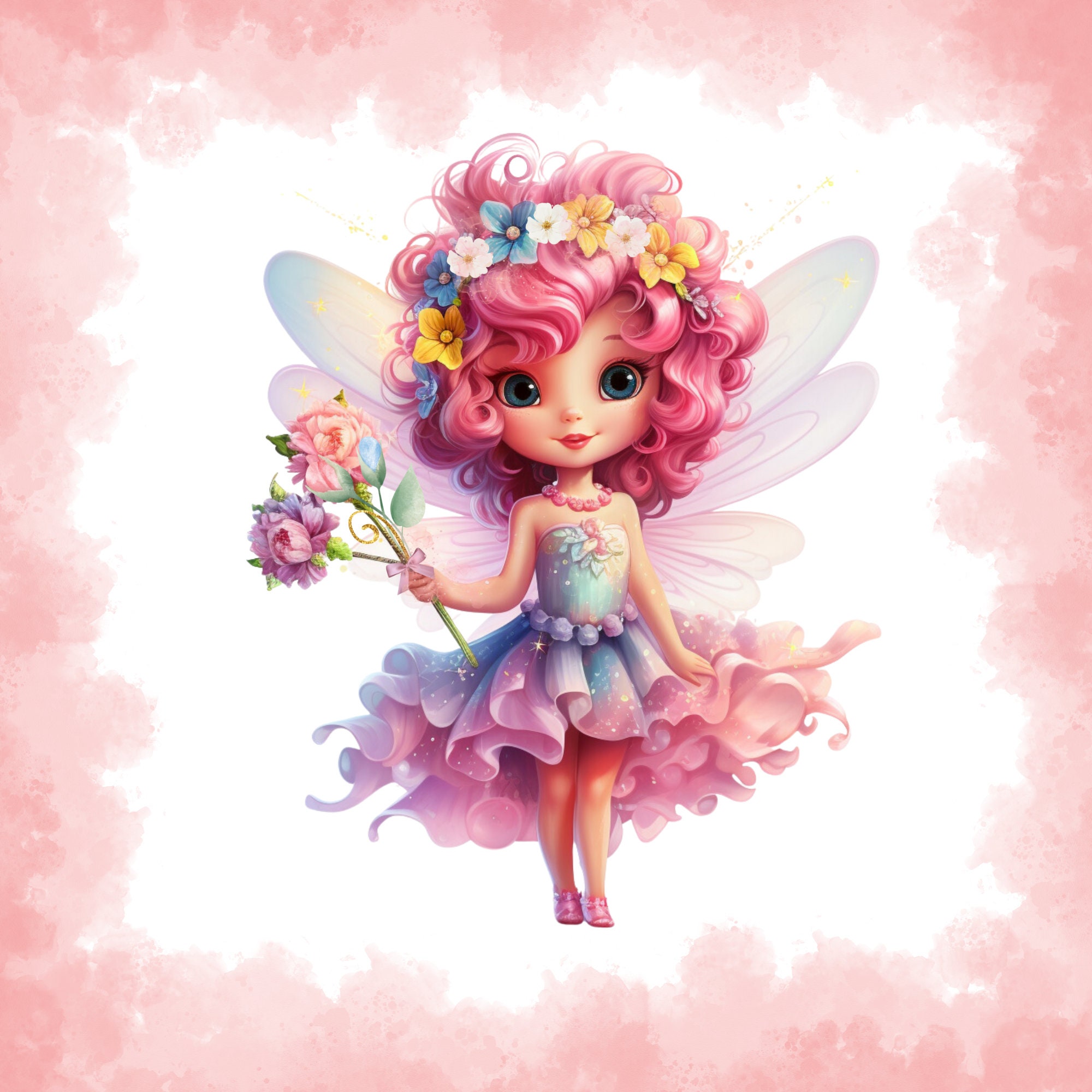 Cute Pink Fairy PNG, Clipart, Garden Fairy, Digital Download, Girls ...