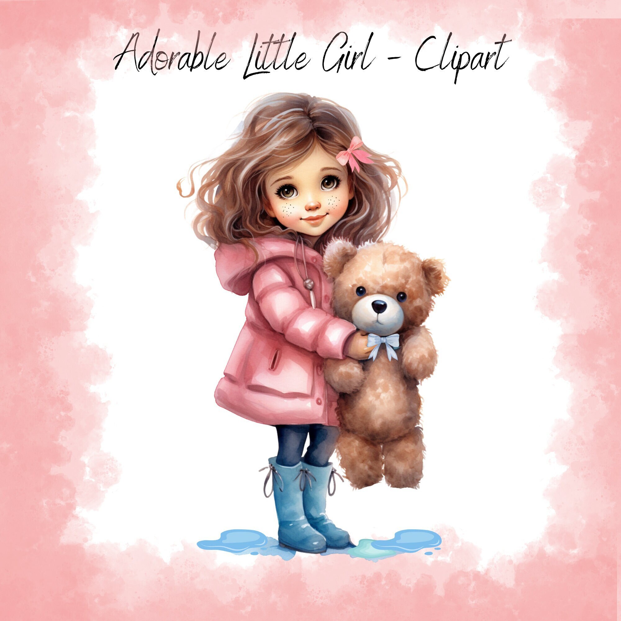 Little Girl Clip Art, Girl Clip Art, Girls Clip Art, Cute Girl Holding ...