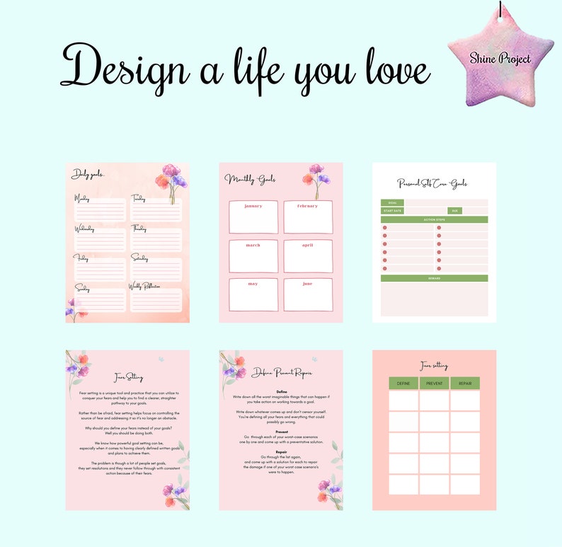 Printable Goal Setting Sheets |instant Downloadable PDF Format | Self ...