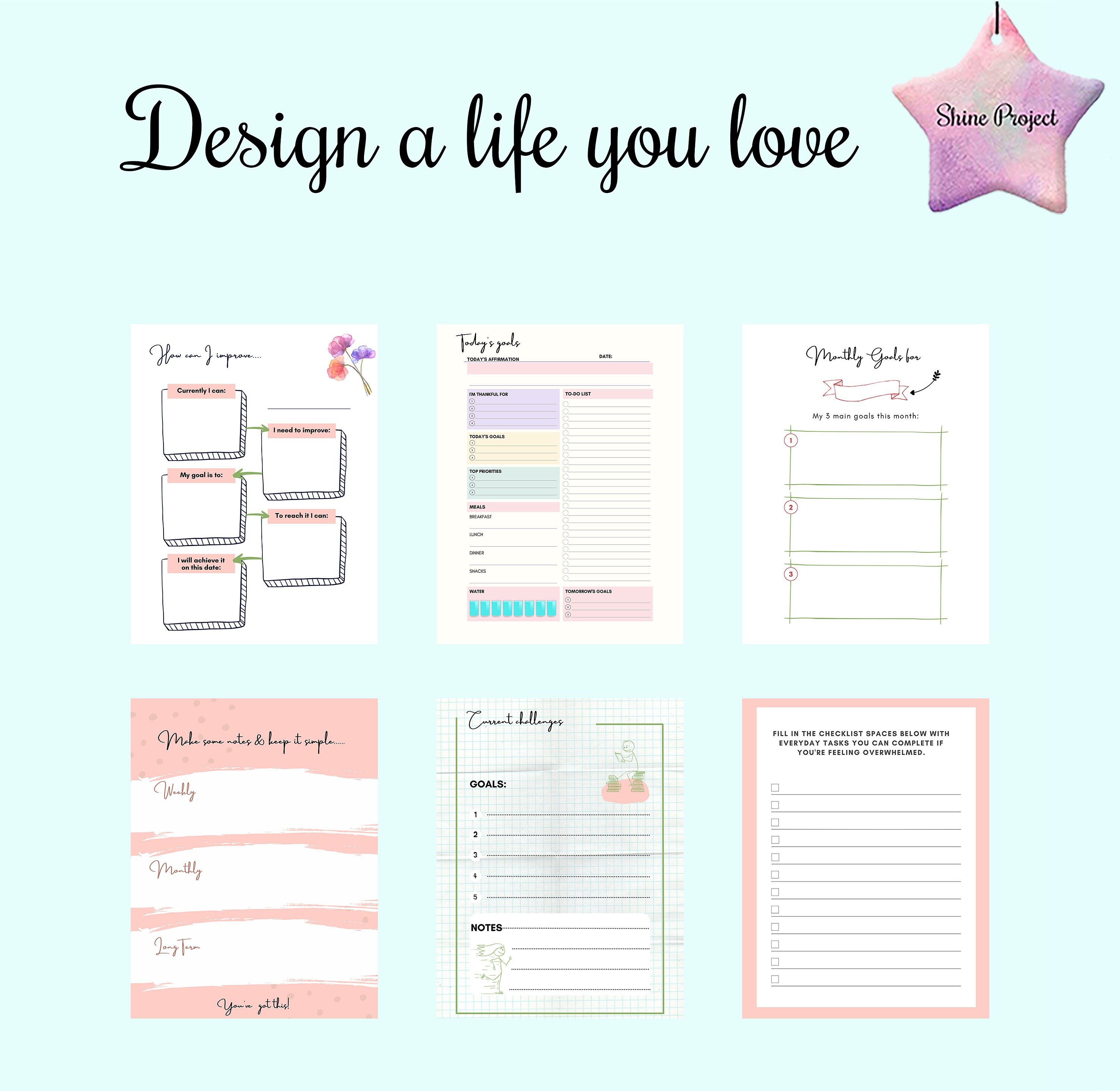 Printable Goal Setting Sheets |instant Downloadable PDF Format | Self ...